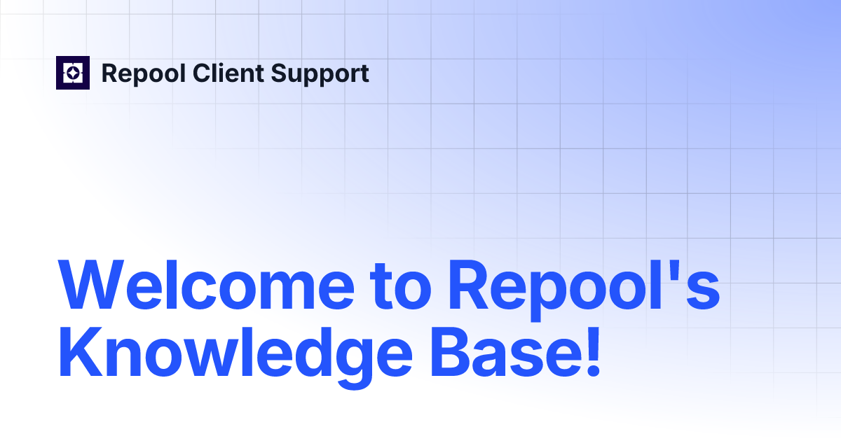 Welcome to Repool's Knowledge Base! | Repool Client Support